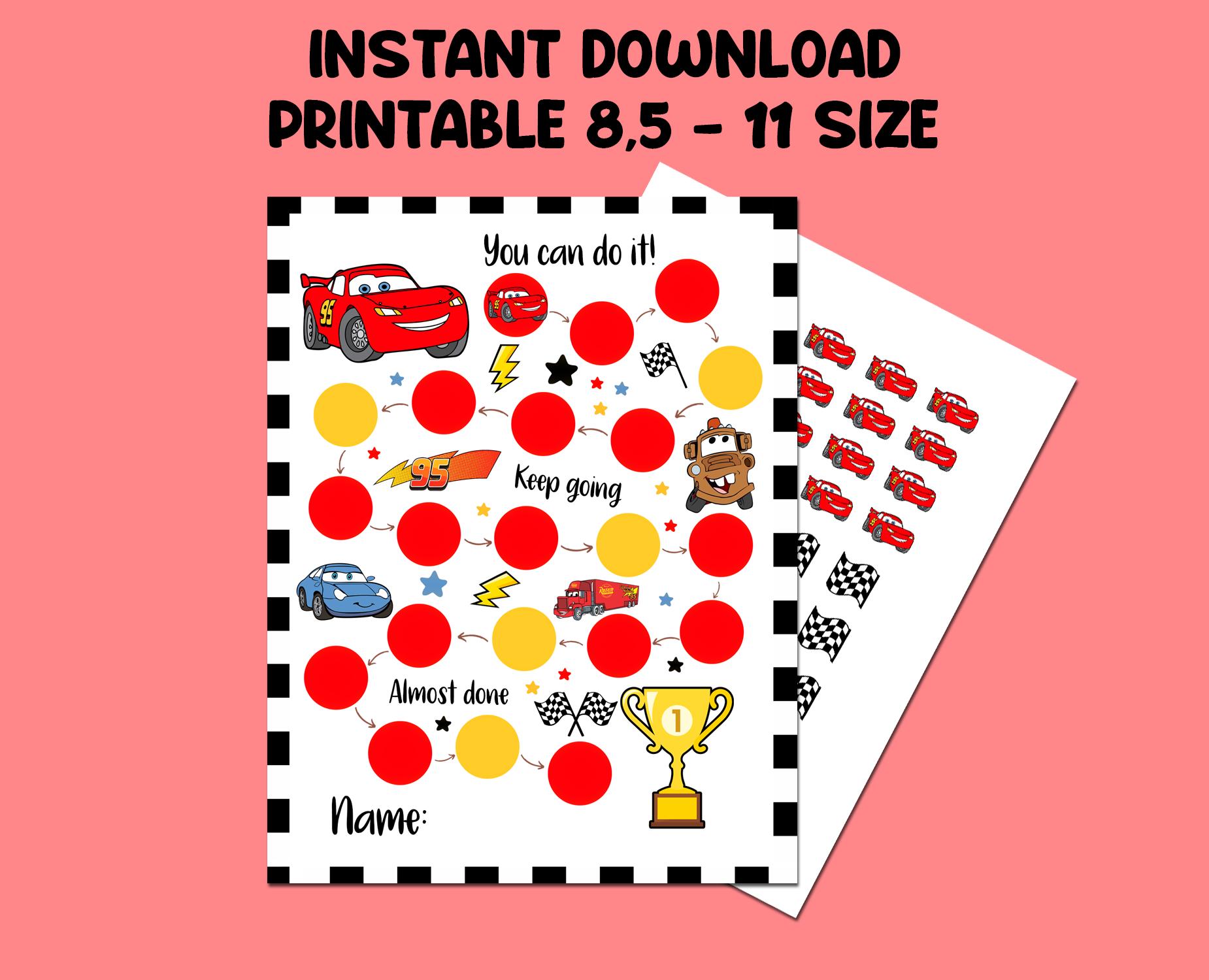 Cars Reward Chart for Kids, Behaviour Chart, Instant Download - Etsy