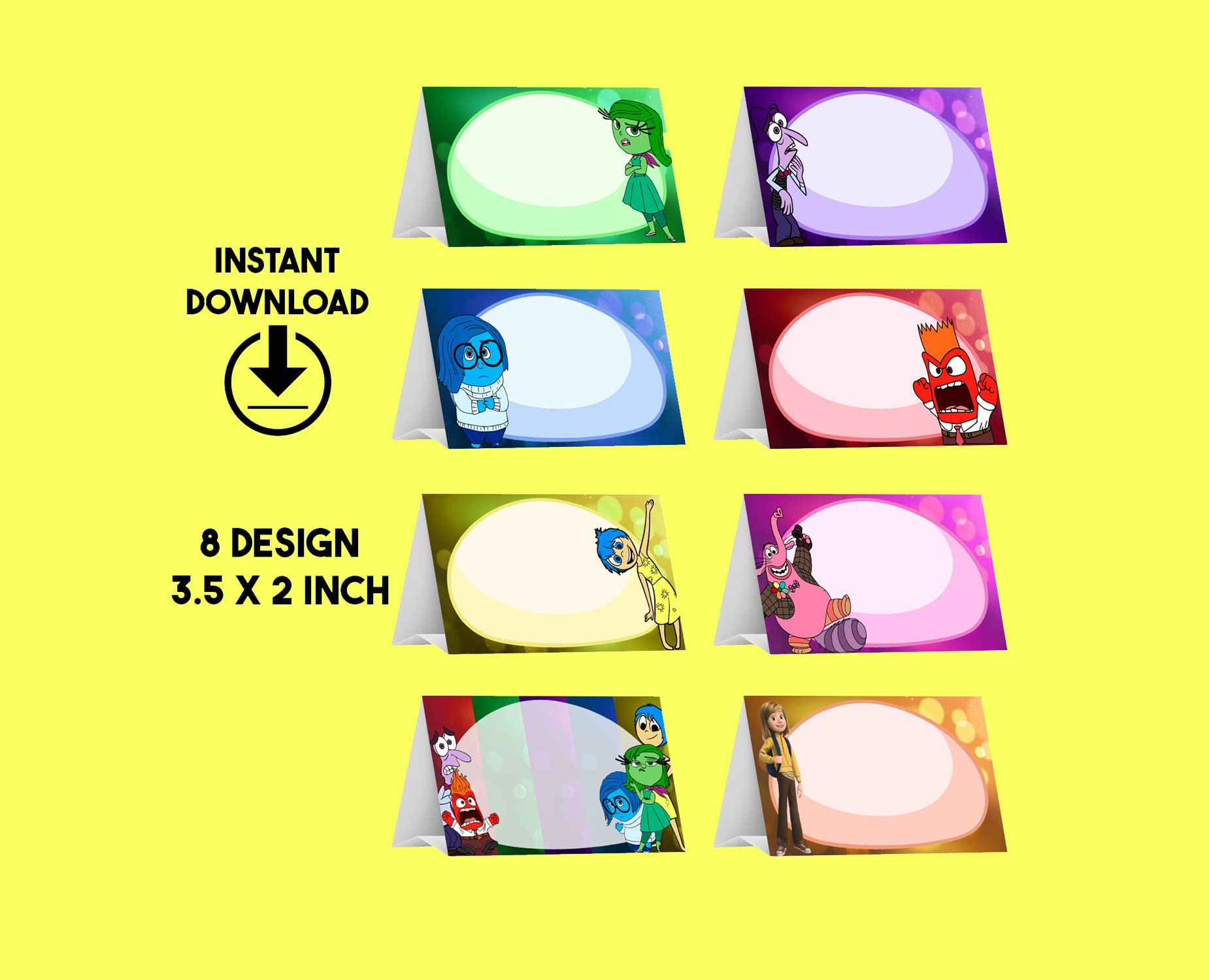 Inside Out Food Label, Inside Out Food Tent, Food Cards, Digital File ...