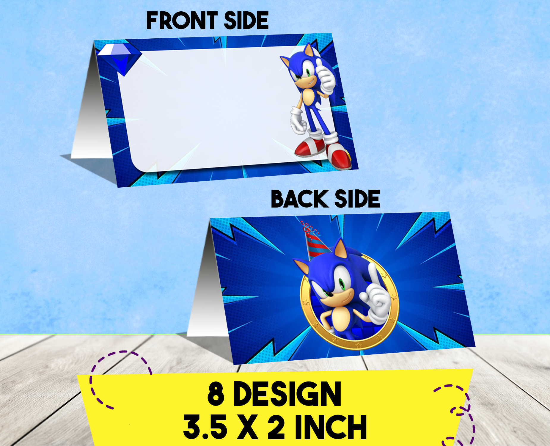 Sonic Food Label, Sonic Birthday Food Tent, Food Cards, Instant ...