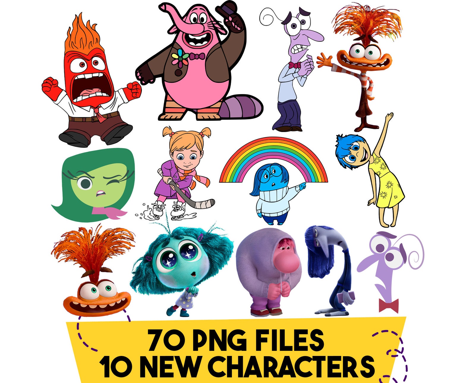 Inside Out 2 PNG, Inside Out Clipart, Inside Out Cake Topper, Digital ...