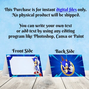 Sonic Food Label, Sonic Birthday Food Tent, Food Cards, Instant ...