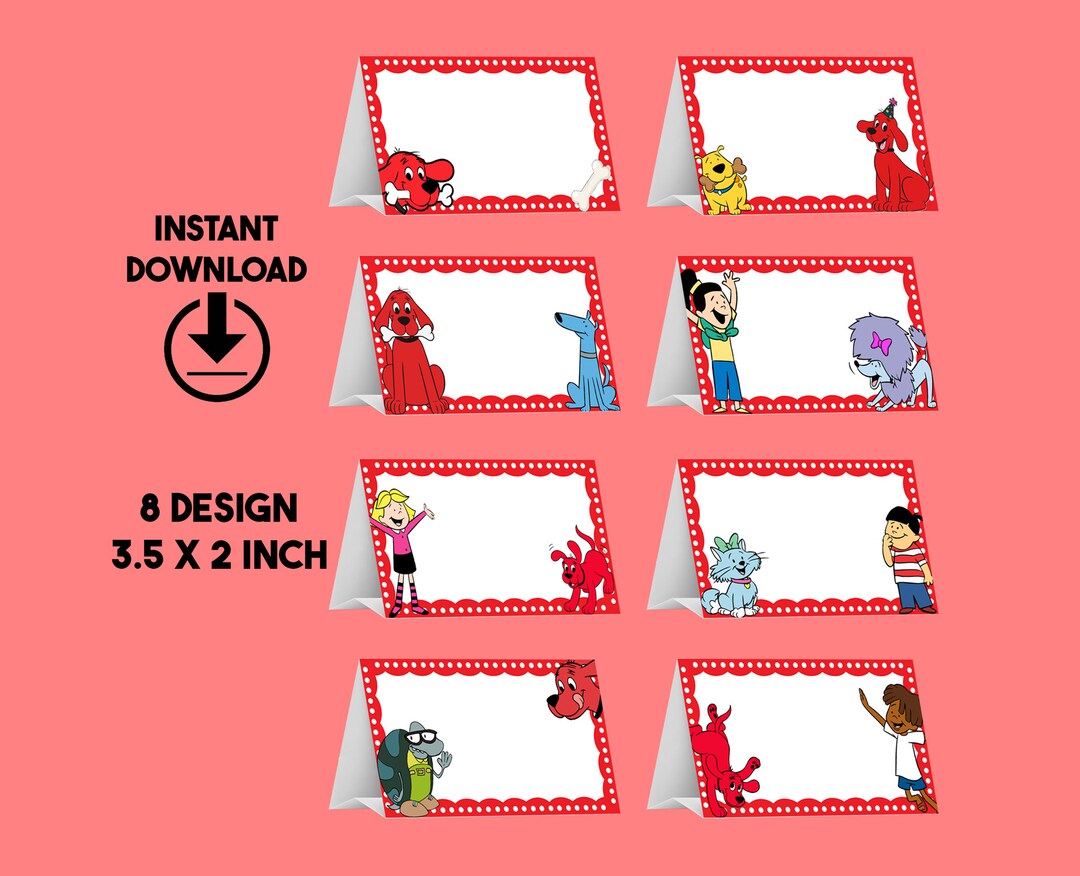 Clifford Food Label Clifford the Red Dog Food Tent Instant - Etsy