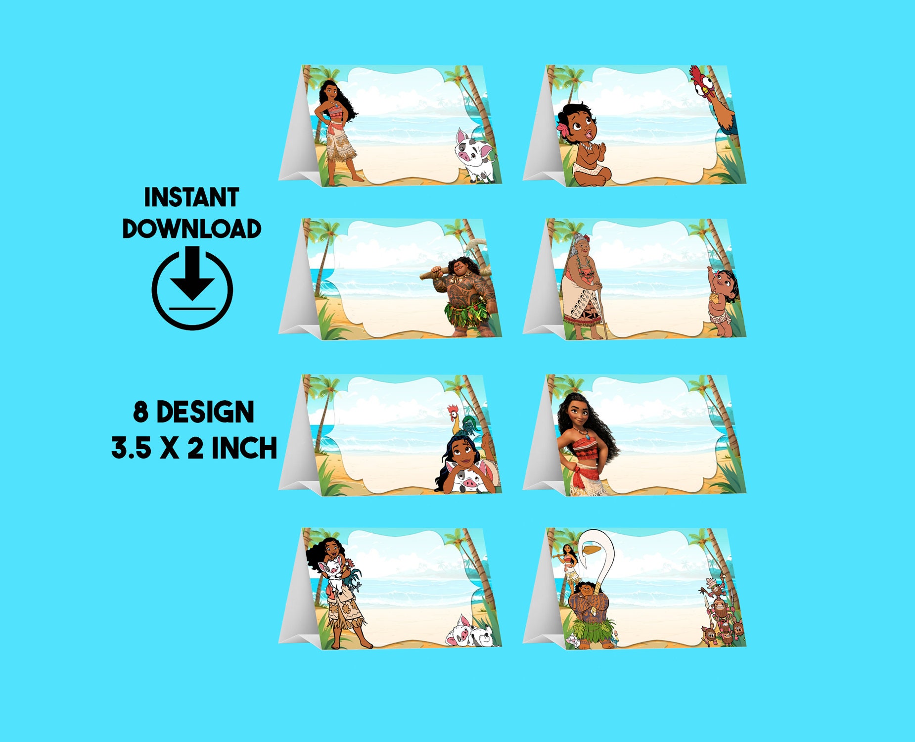 Moana Food Label Moana Birthday Food Tent Food Cards - Etsy