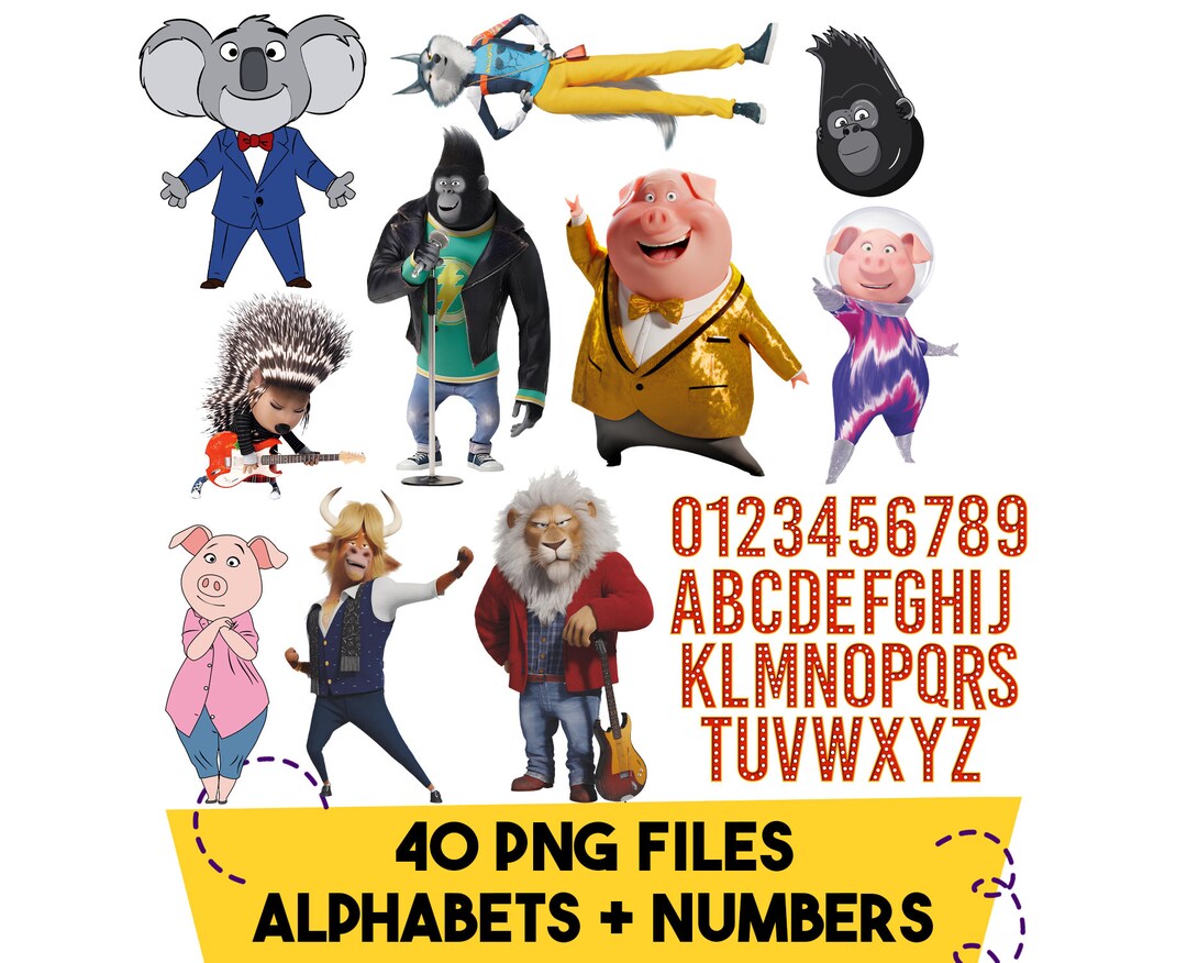 Instant Download Sing 2 PNG, Sing 2 Clipart, Sing 2 Alphabet, Digital ...