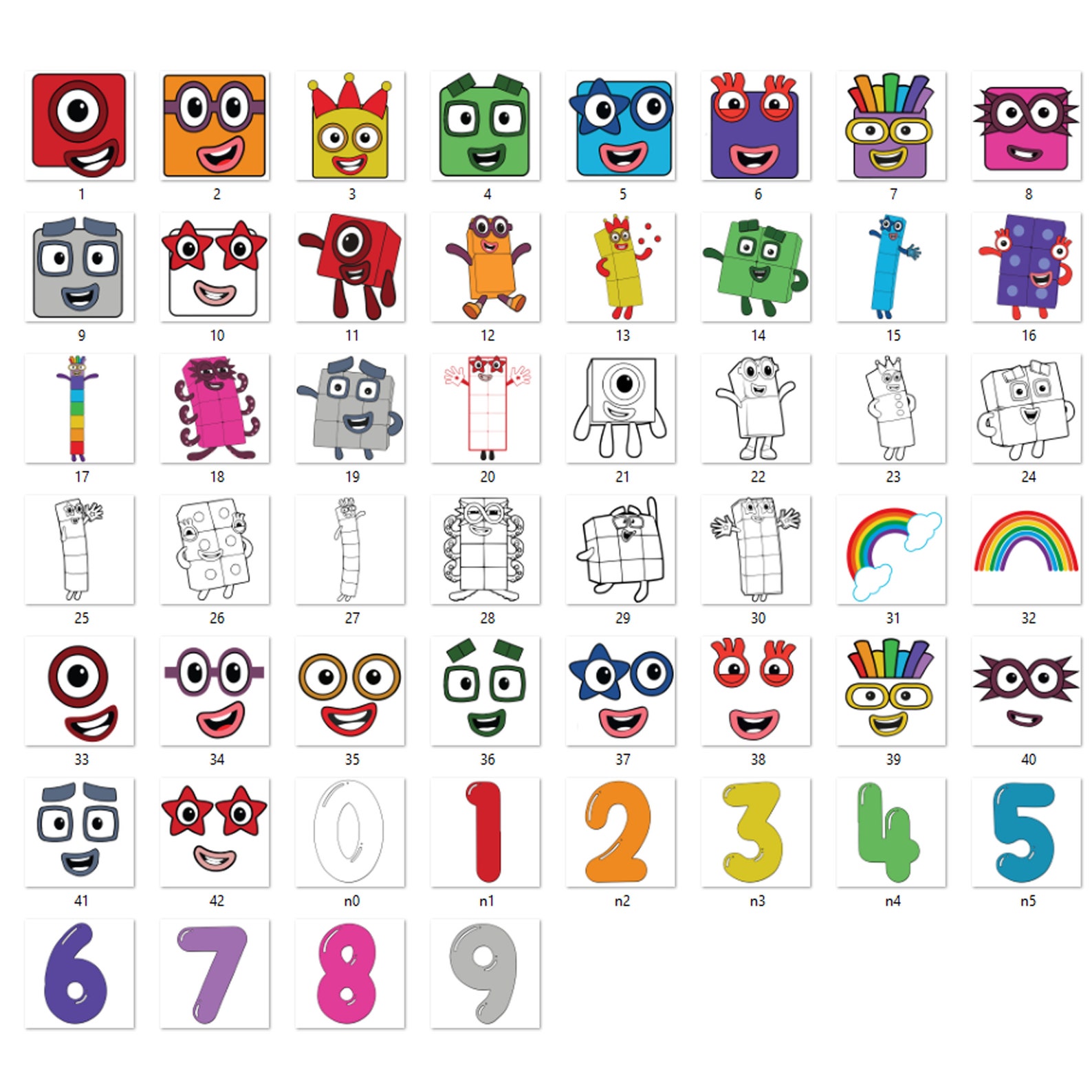 Instant Download Number Blocks Png, Digital File - Etsy