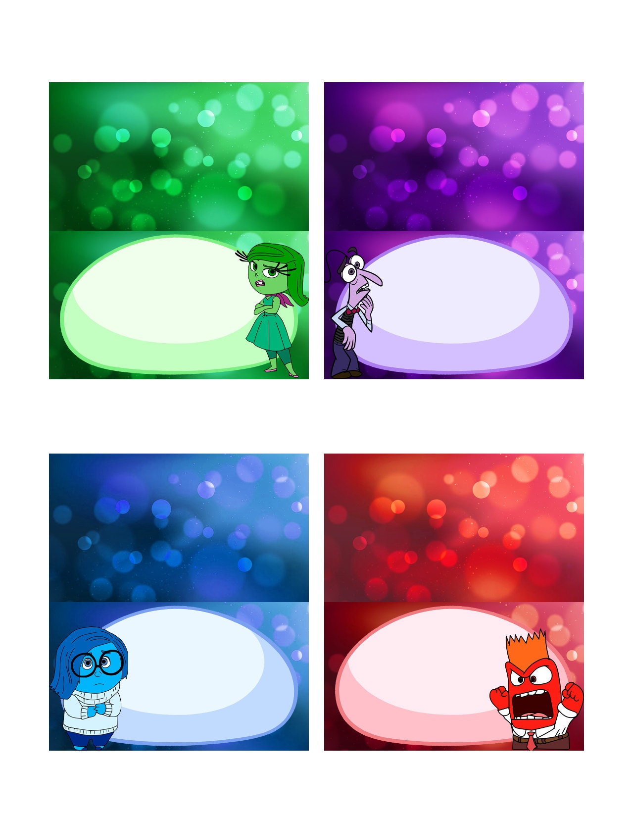 Inside Out Food Label, Inside Out Food Tent, Food Cards, Digital File ...