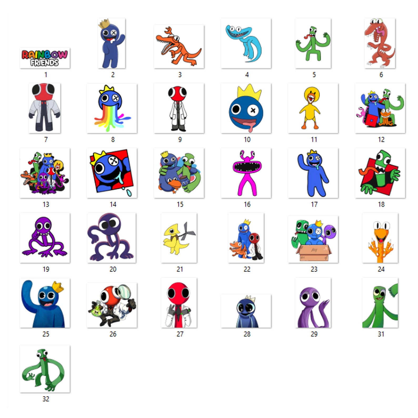 Instant Download Rainbow Friends PNG, Rainbow Friends Clipart,digital ...