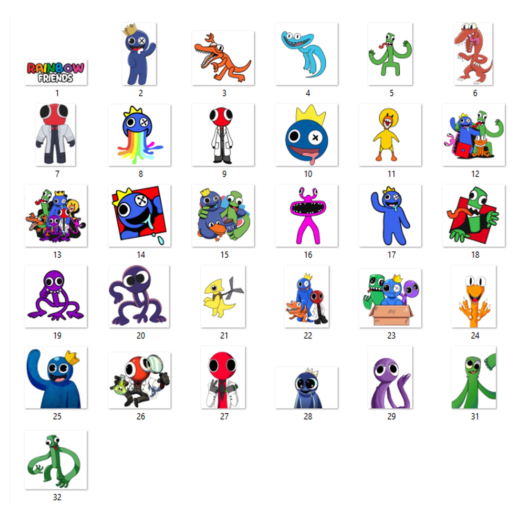 Instant Download Rainbow Friends PNG, Rainbow Friends Clipart,digital ...