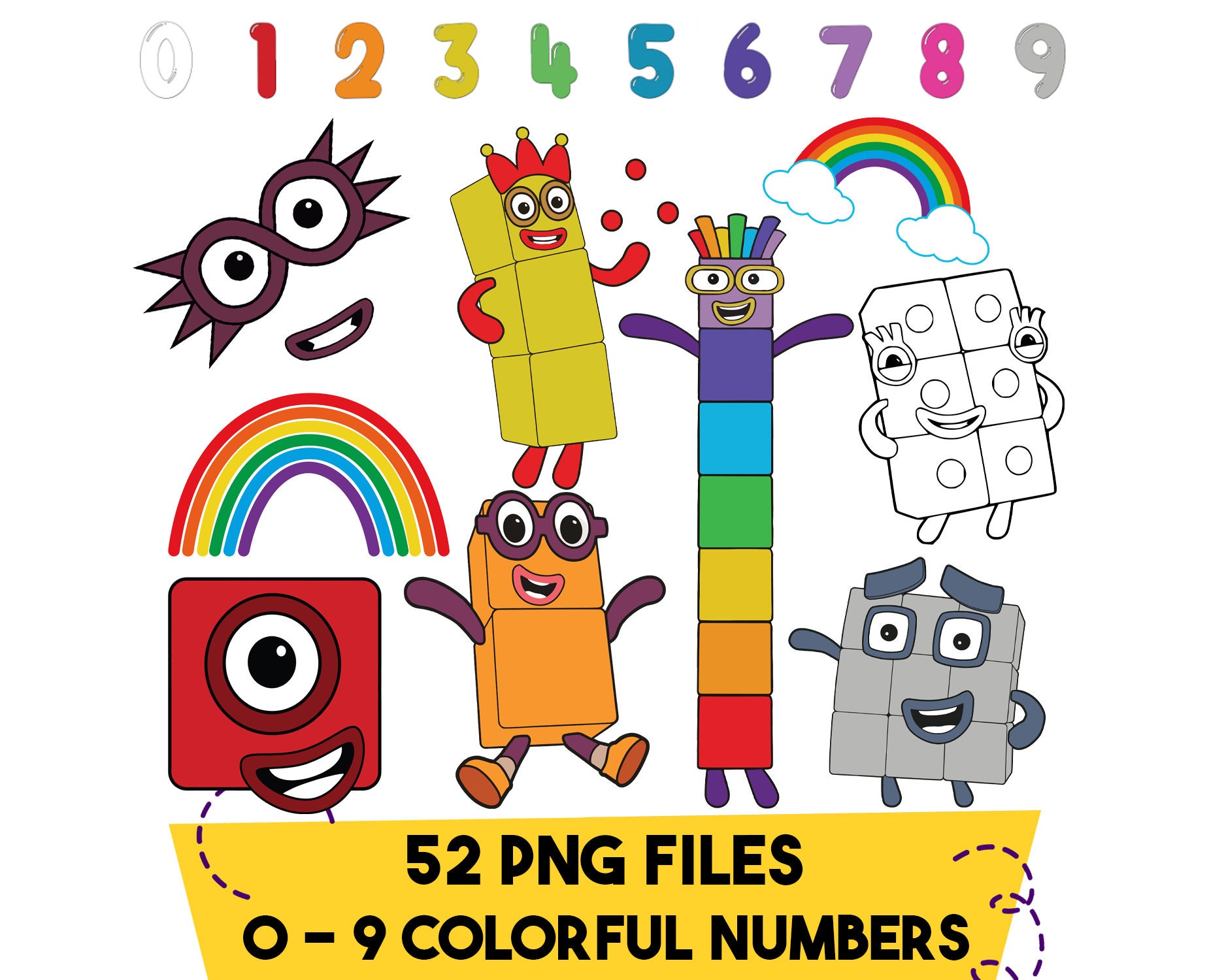 Instant Download Number Blocks Png, Digital File - Etsy