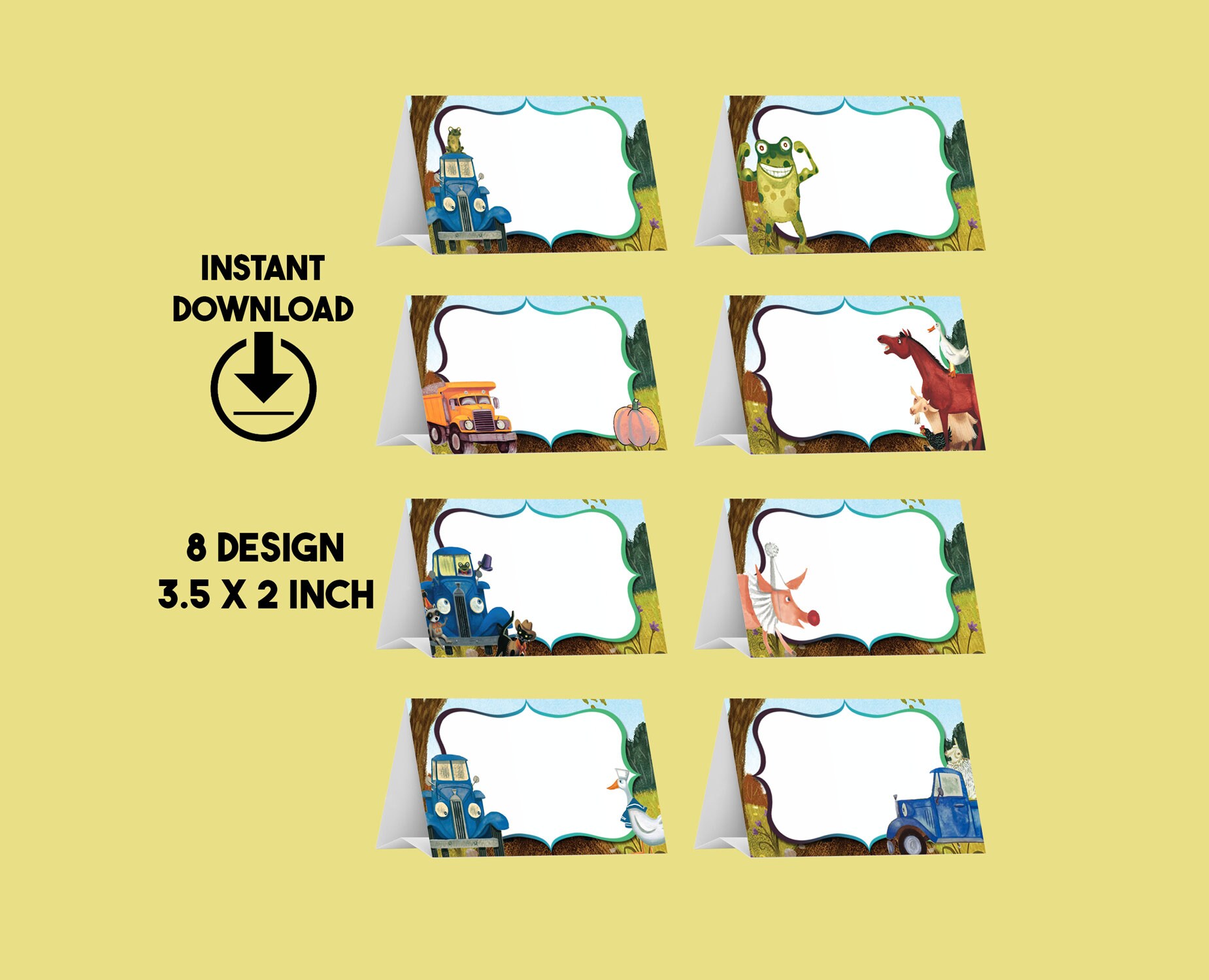 Little Blue Truck Food Label, Blue Truck Food Tent, Food Cards, Instant ...