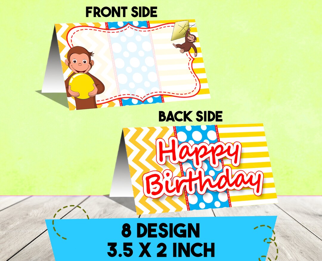 Curious George Food Tent, Curious George Food Label, Food Cards ...