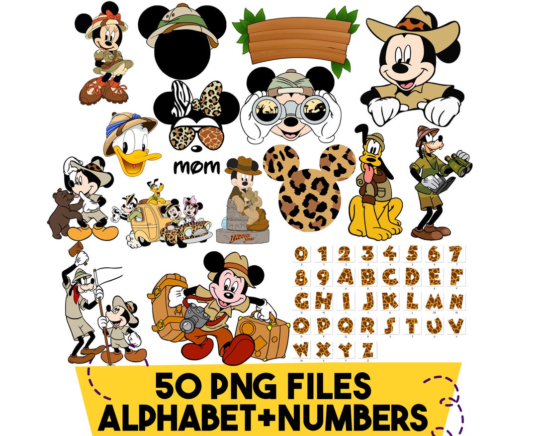 Mickey Mouse Safari PNG, Mickey Safari Cake Topper, Digital File Only ...