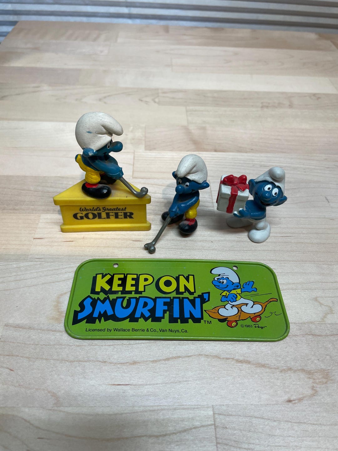 Vintage Smurf’s Sign and Figures. - Etsy