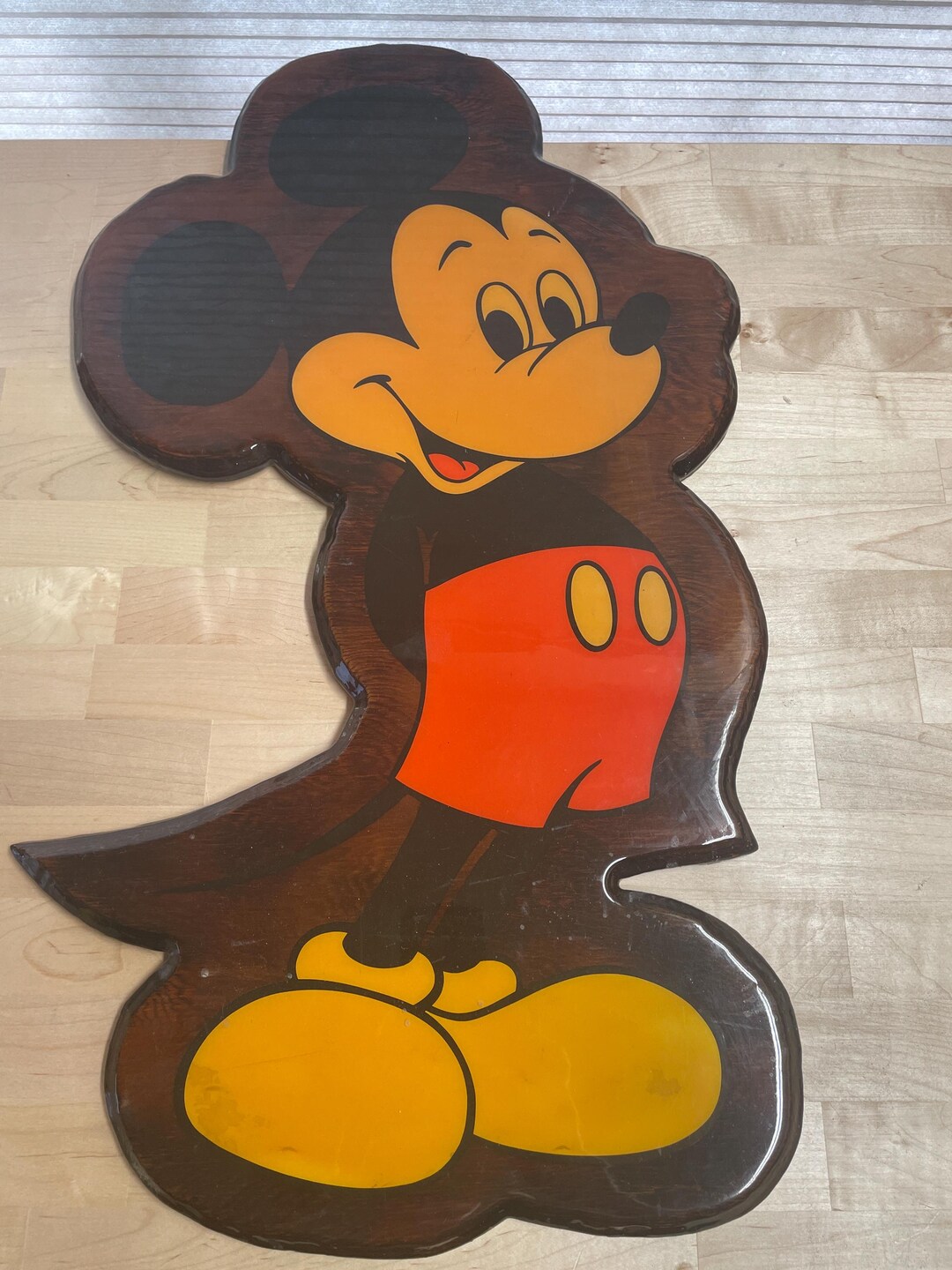 Vintage Wood Wall Mount Mickey Mouse. Unknown Artist, Been in the ...