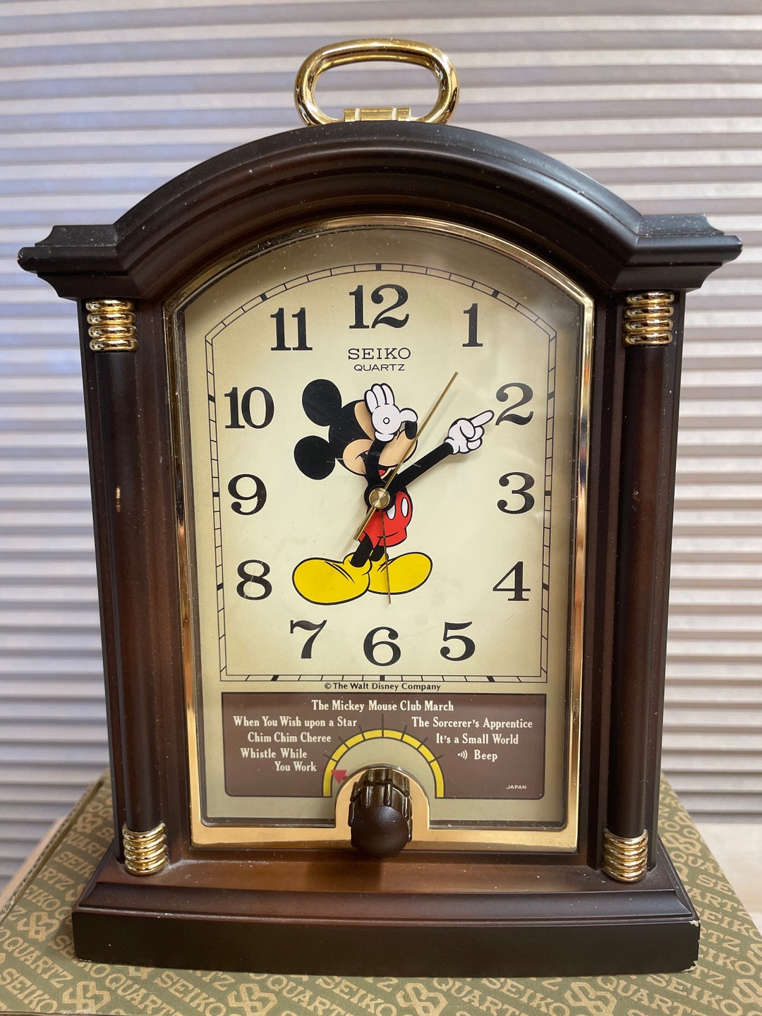 Vintage Disney Seiko Quartz Mickey Mouse Musical Alarm Clock QFD208B ...