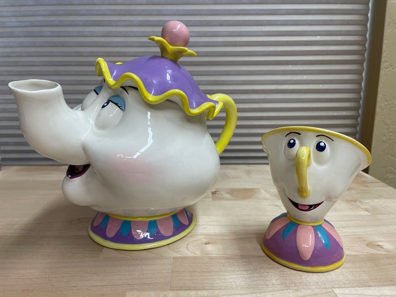 Schmid Disney Mrs. Potts Beauty and the Beast Ceramic Teapot and Chip ...