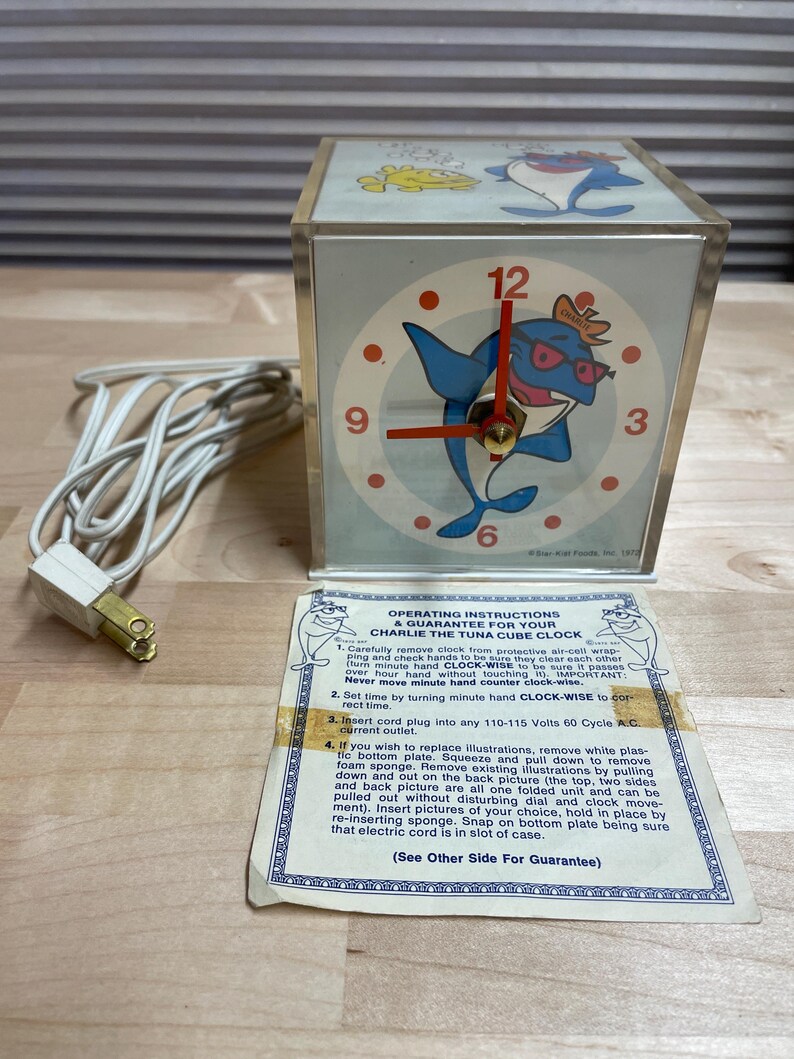 1970's Charlie Tuna Vintage Cube Clock (not Working) - Etsy