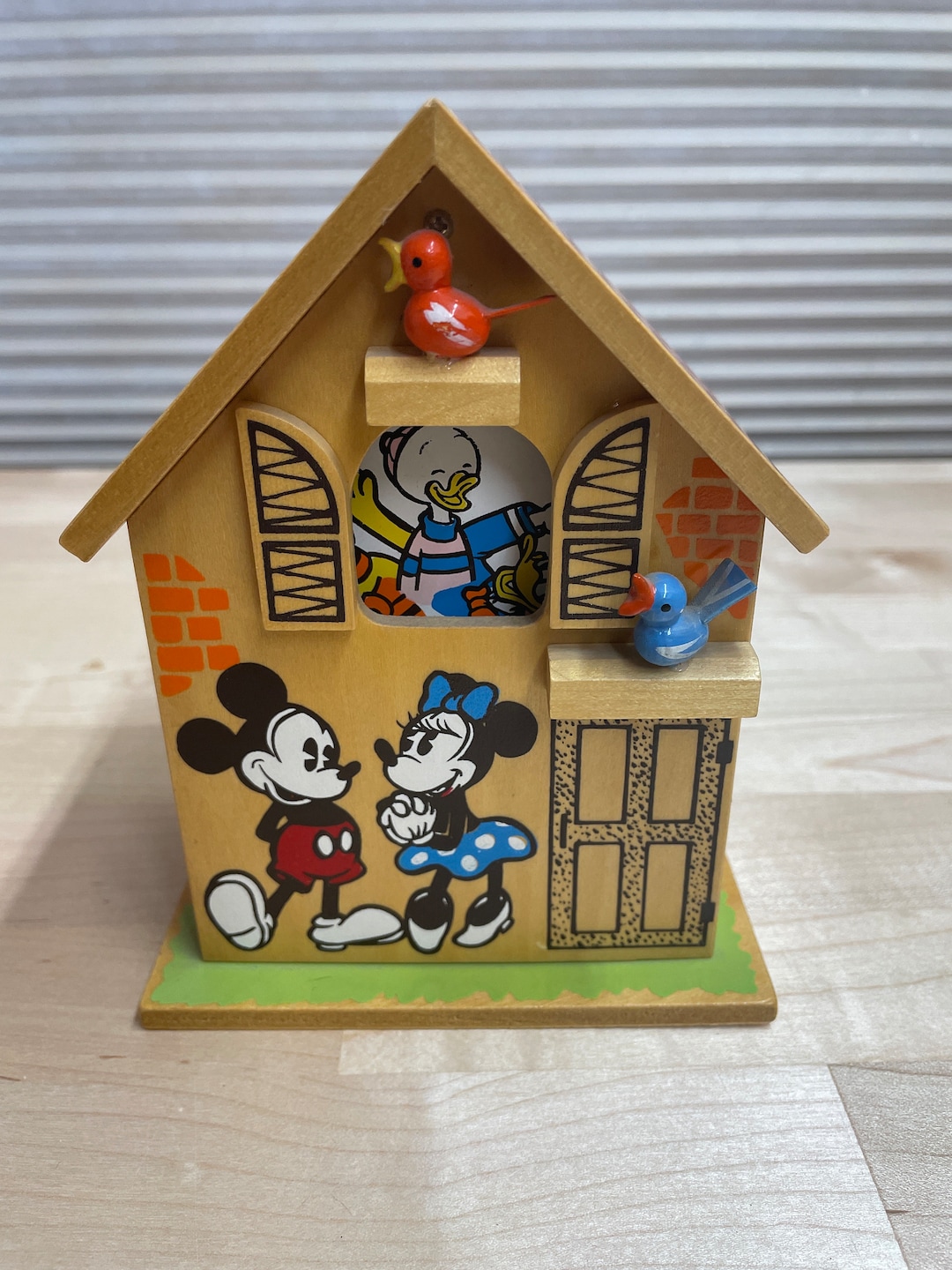Super Rare All Wood Schmid Music Box Mickey & Minnie Mouse Plays Its A ...