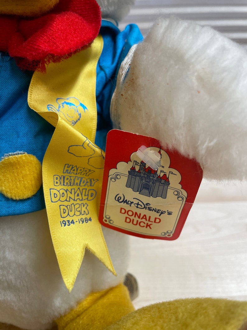 Vintage Walt Disney Donald Duck 15” Plush 50th Anniversary Happy ...