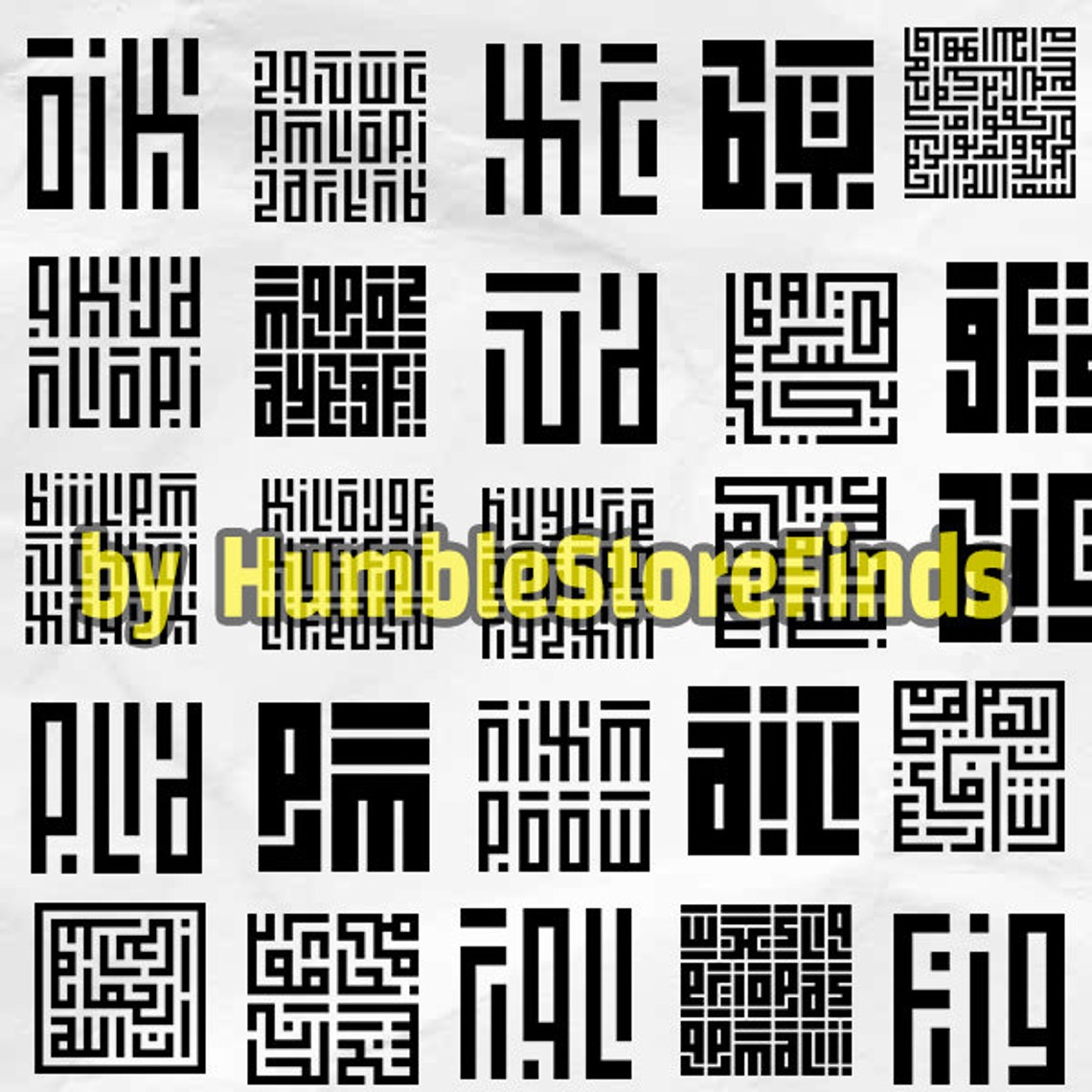 Kufi Patterns Svg Bundle, Islamic Kufi Svg, Kufi Pattern Svg, Kufi ...