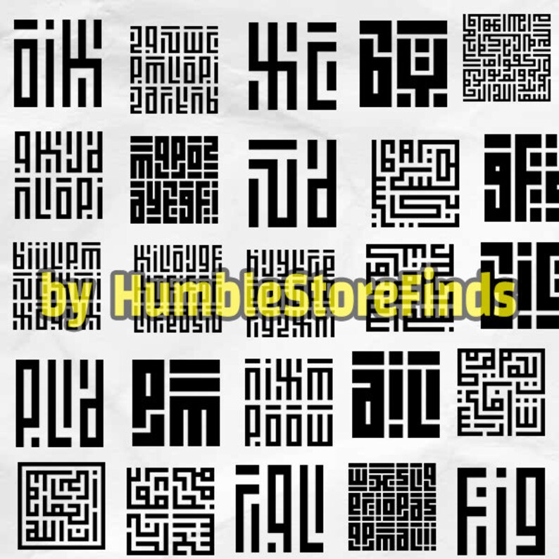 Kufi Patterns Svg Bundle, Islamic Kufi Svg, Kufi Pattern Svg, Kufi ...