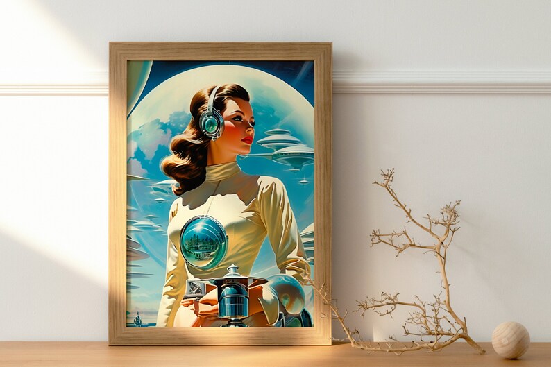 Retro Futurism Wall Art Living Room Poster Surrealism Sci Fi Poster ...