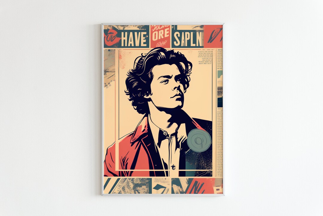 Poster Harry Styles Poster Living Room Retro Music Poster Comic Retro ...