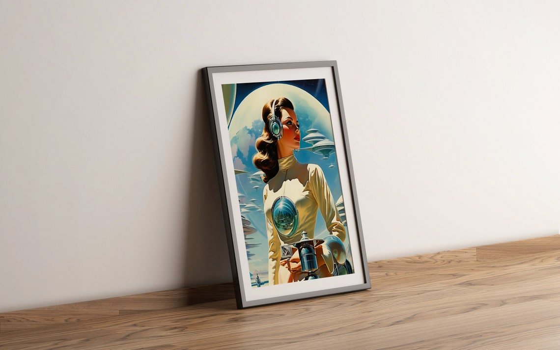 Retro Futurism Wall Art Living Room Poster Surrealism Sci Fi Poster ...
