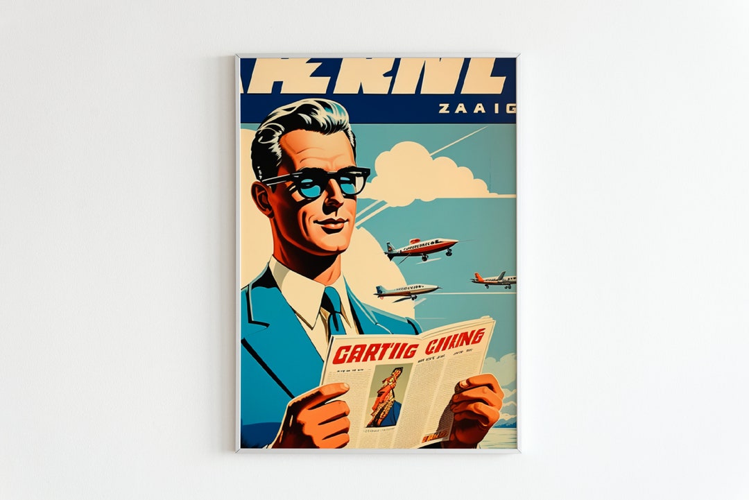 Retro Poster Airplanes 90s Wall Decor for Living Room Wall Art 90s ...