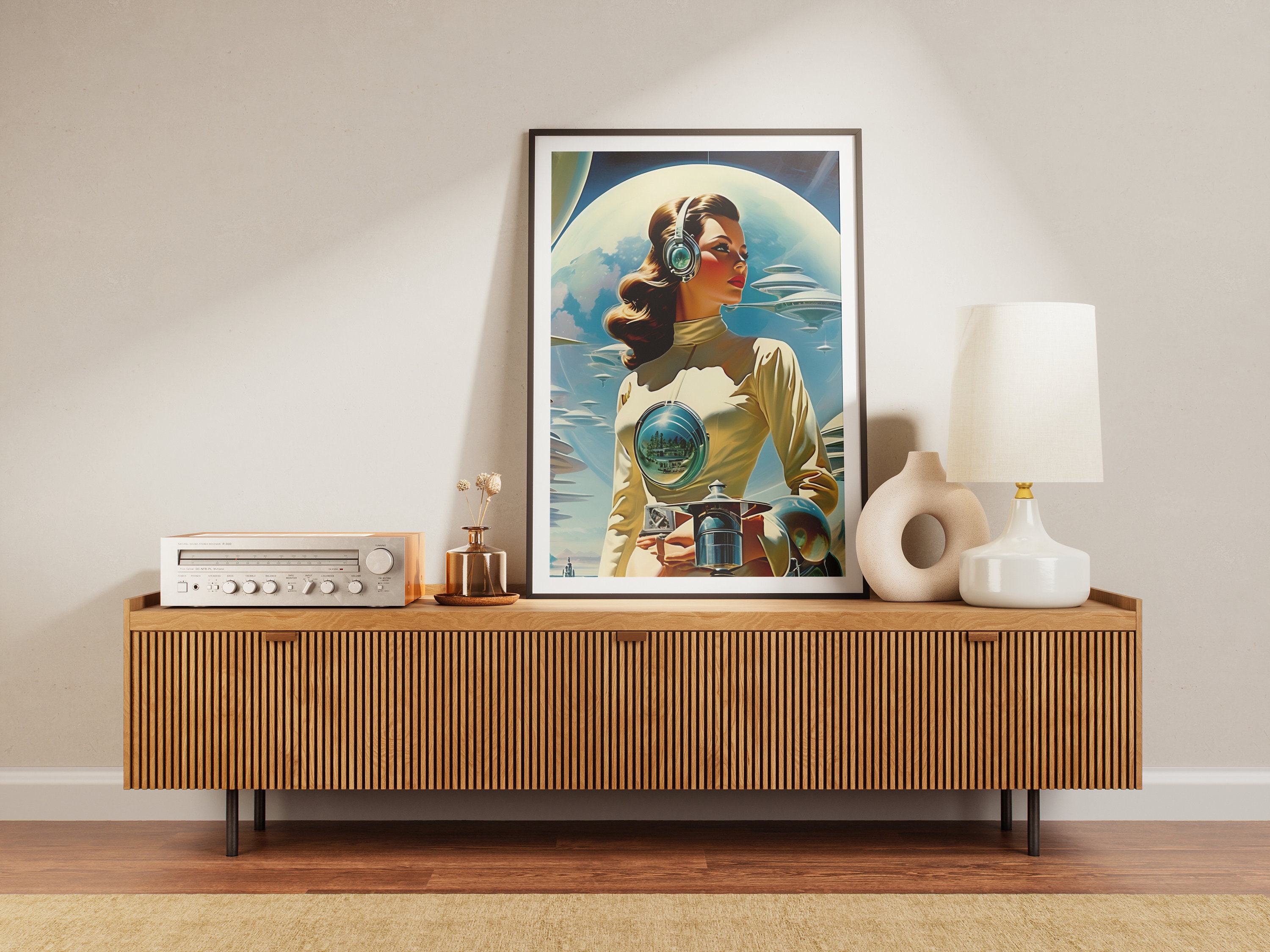 Retro Futurism Wall Art Living Room Poster Surrealism Sci Fi Poster ...