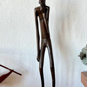 Vintage Old Wooden Sculpture, African Hand-carved Wood Sculpture, Hand ...