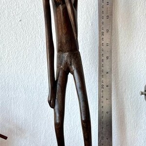 Vintage Old Wooden Sculpture, African Hand-carved Wood Sculpture, Hand ...