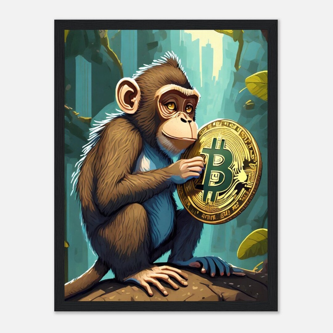 Bitcoin Monkey Framed Wall Art - Etsy