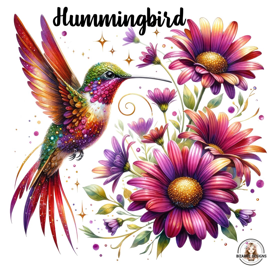 Humming Bird Clipart, 20 Watercolor Humming Bird Clipart, Hummingbird ...