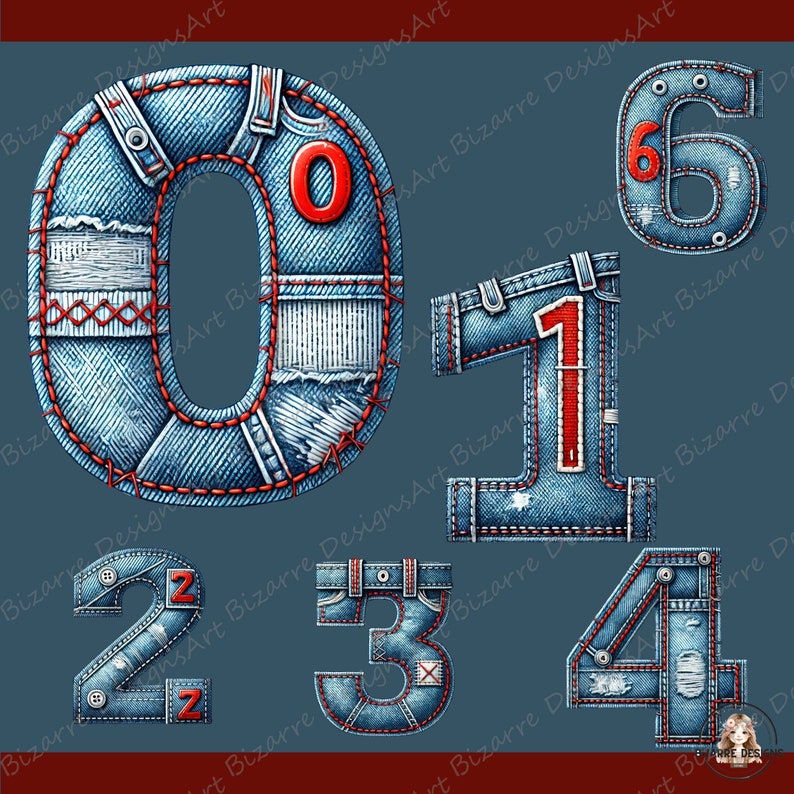 Denim Alphabet Clipart, Watercolor Denim Clipart, Denim Jeans Alphabet ...