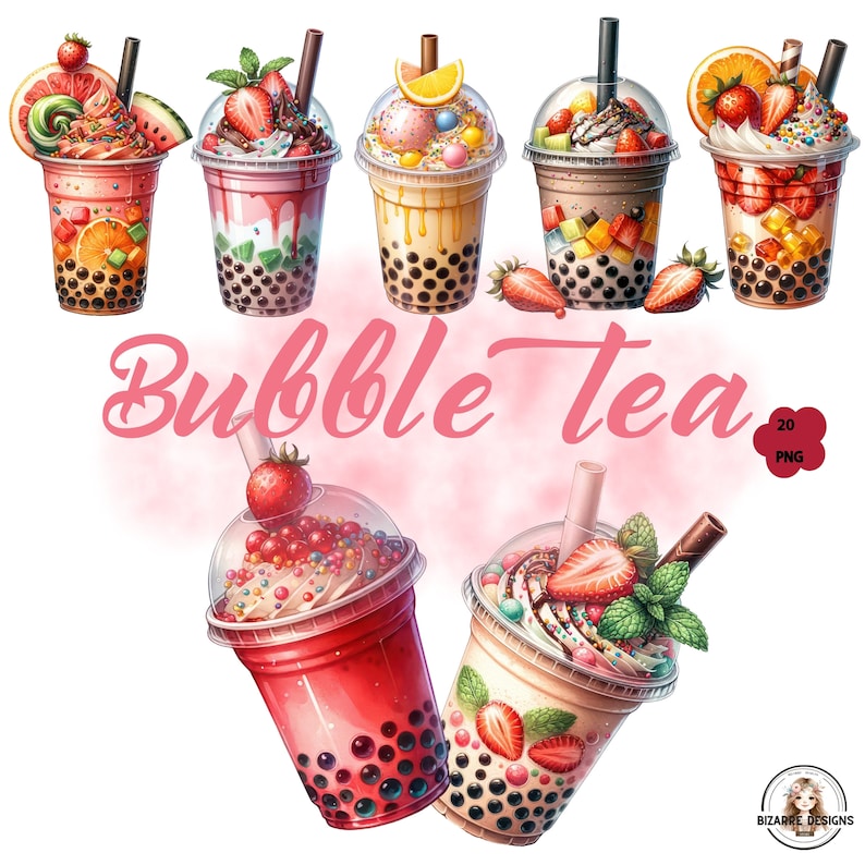 Bubble Tea Clipart, Summer Bubble Tea Clipart, Cute Bubble Tea Clipart ...