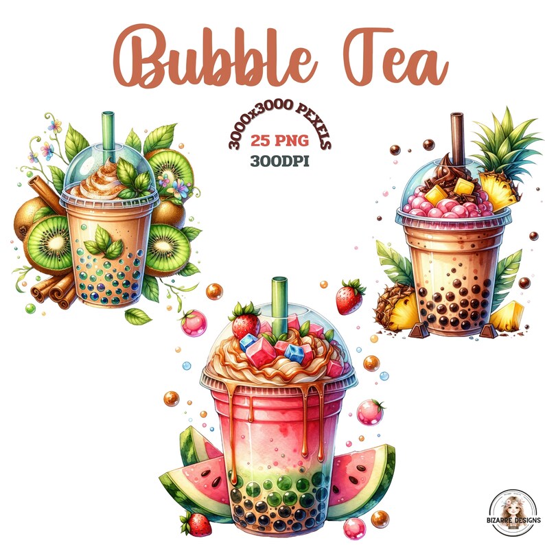Bubble Tea Kawaii Clipart, Cute Bubble Tea Clipart, Boba Tea Clipart ...