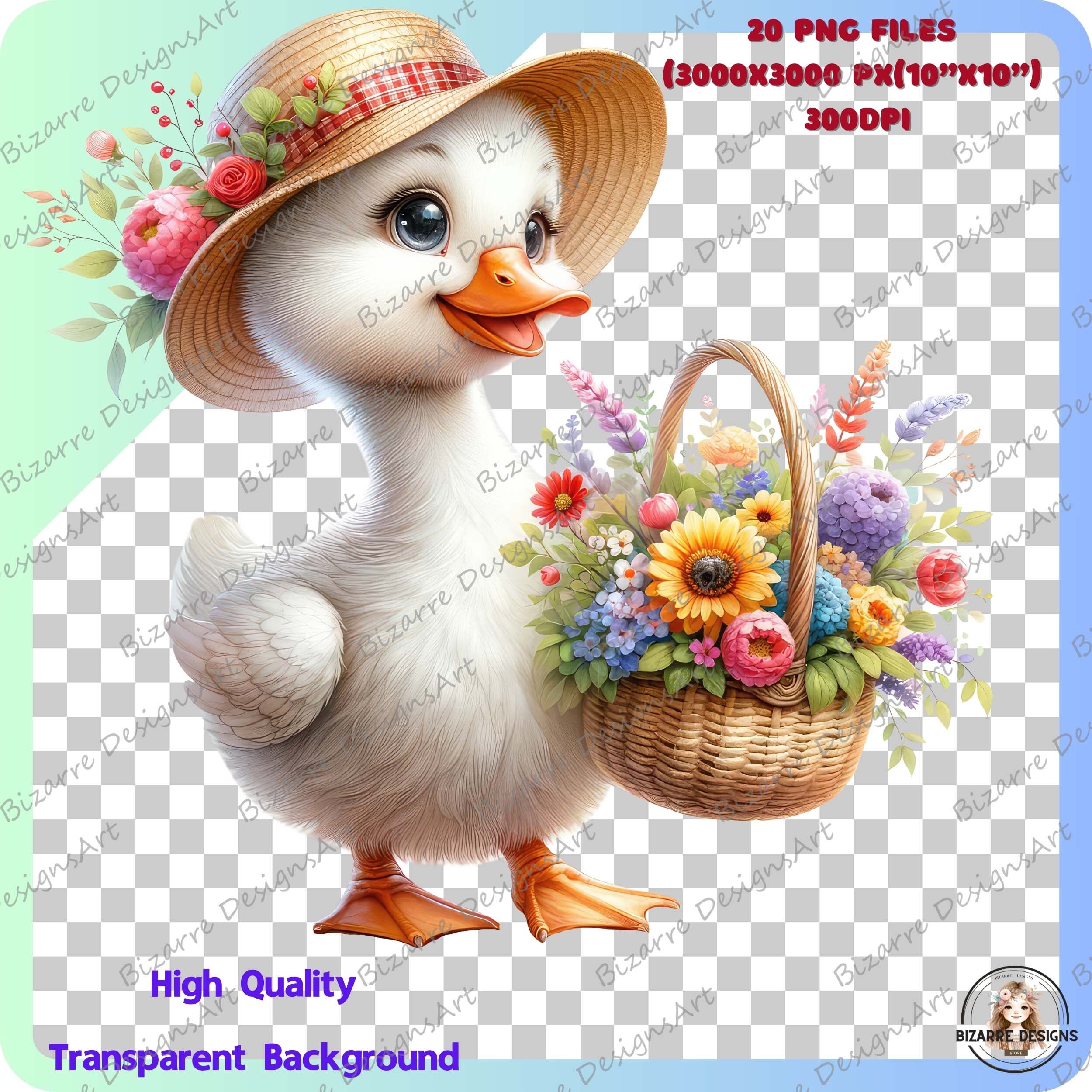 Watercolor Cute Goose Clipart, Animal Clipart, 20 Goose PNG, Clipart ...