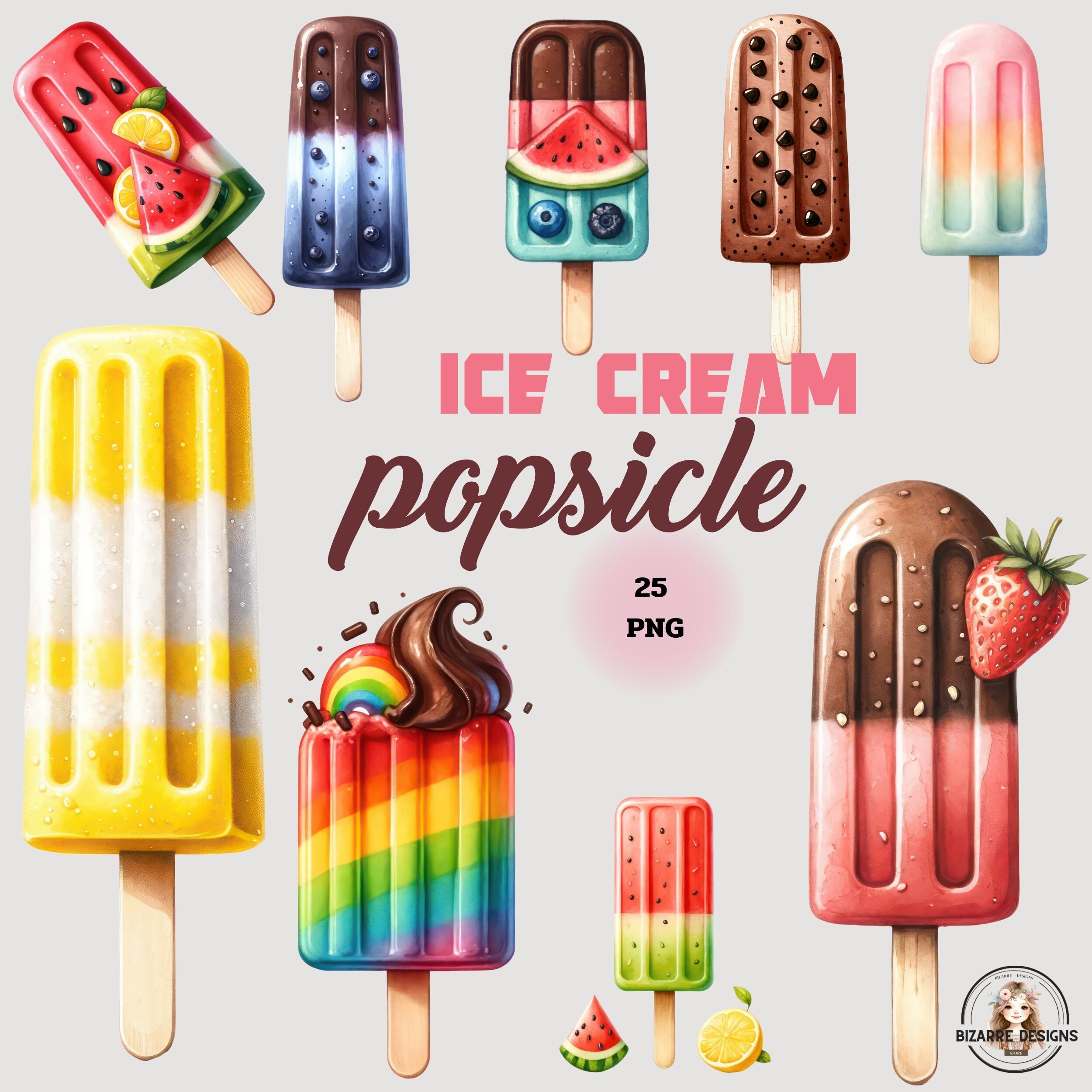 Summer Popsicle Clipart, Ice Cream Clipart , Ice Cream Pngs, Summer ...