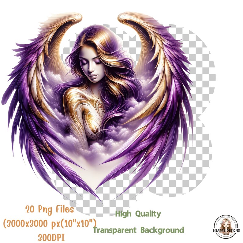 Angel Clipart, Heavenly Angel Clipart Bundle, 20 High-quality Designs ...