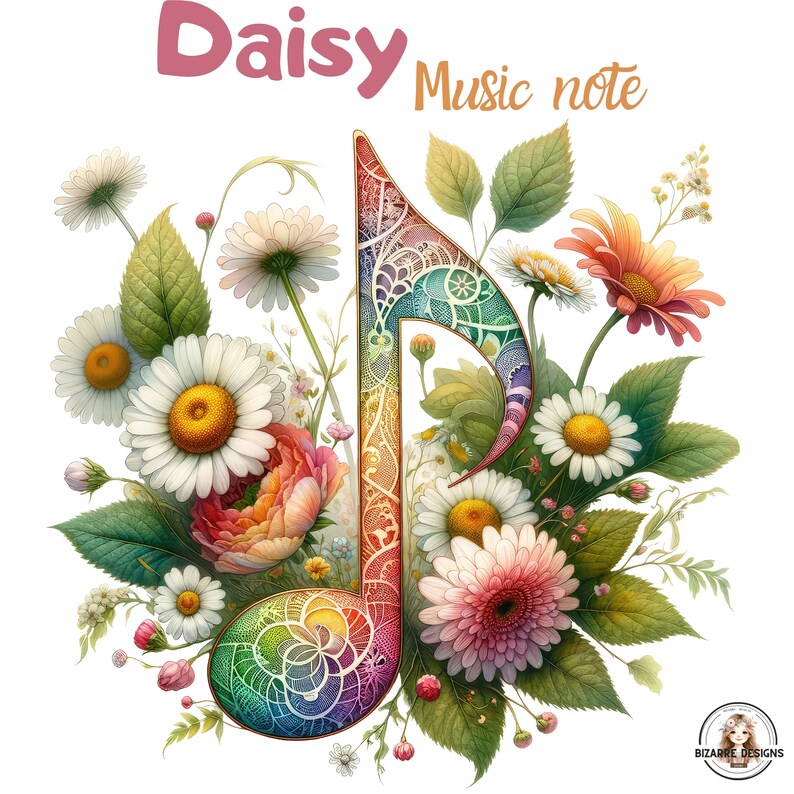 Music Note Clipart, 20 High Quality Pngs, Daisy Music Note Clipart ...