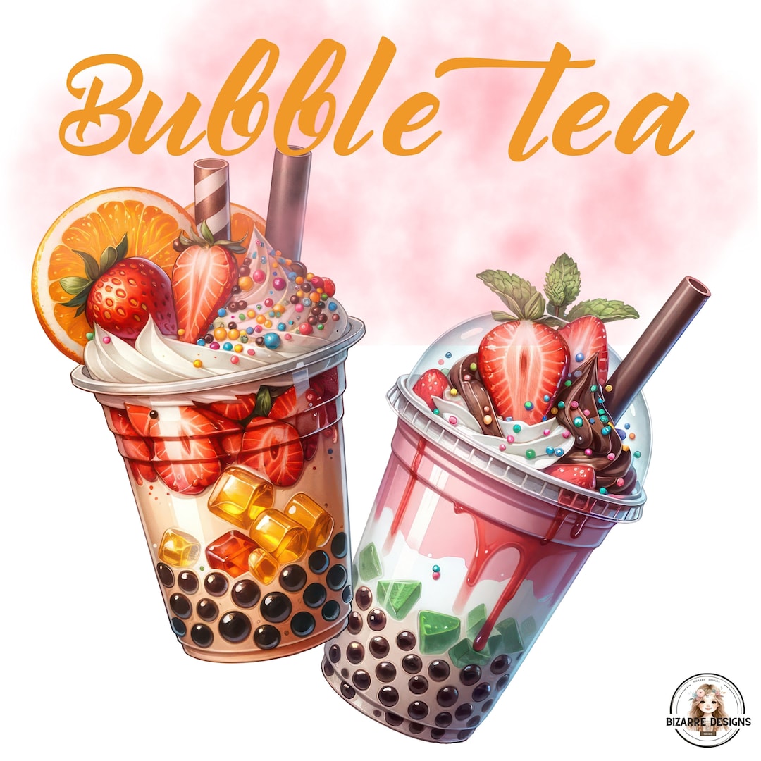 Bubble Tea Clipart, Summer Bubble Tea Clipart, Cute Bubble Tea Clipart ...