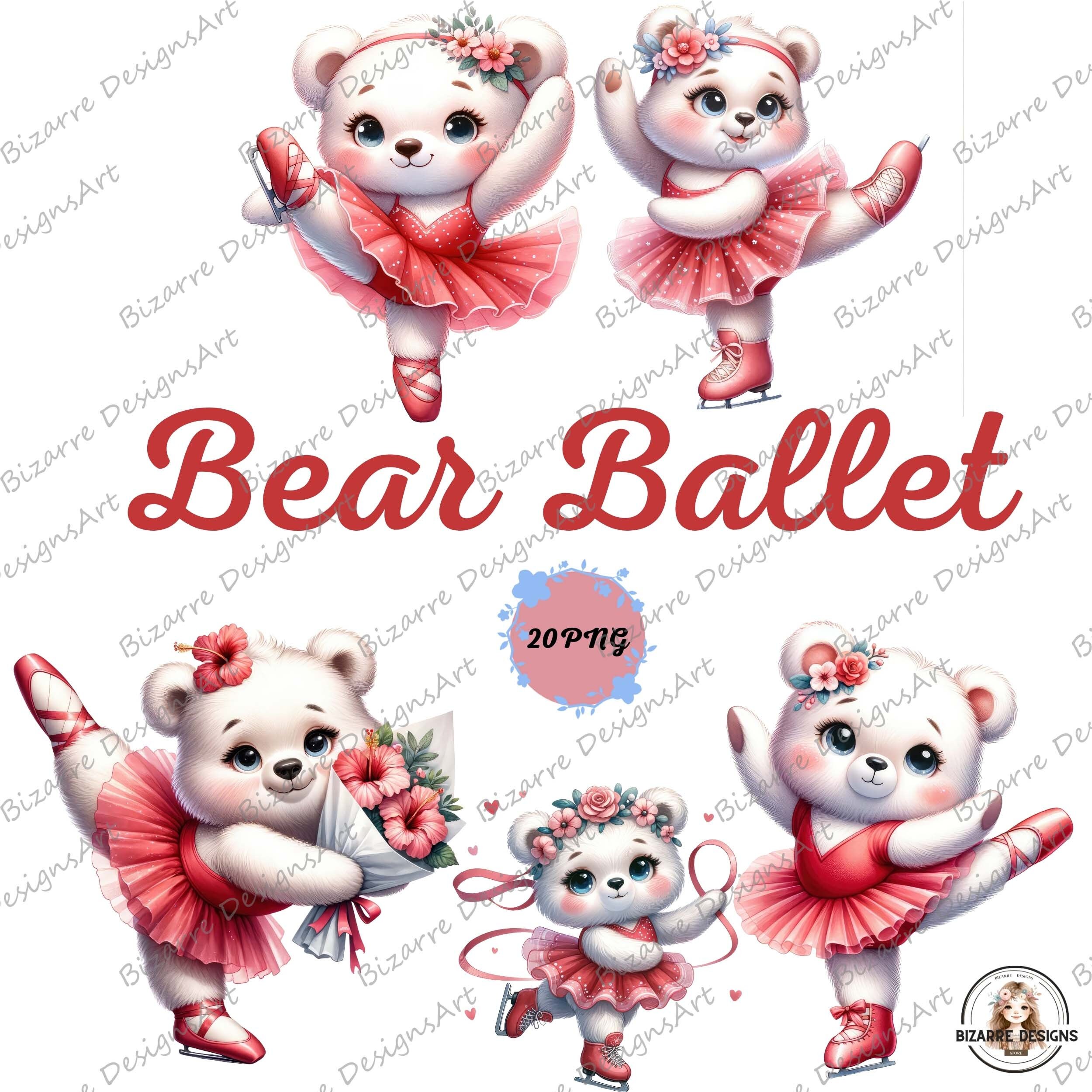 Ballerina Bear Clipart, Ballet Dancer Clipart, Ballet Bear in Tutu ...