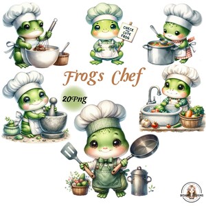 Frogs Chef Clipart, Adorable Frog Cooking Pngs Collection,vfor Kitchen ...