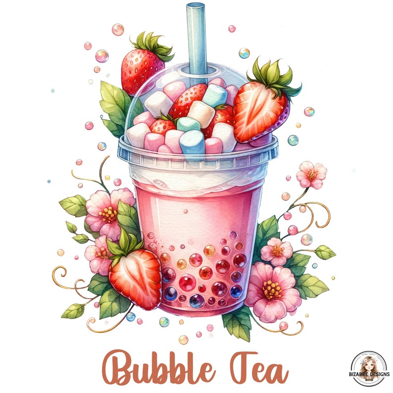 Bubble Tea Kawaii Clipart, Cute Bubble Tea Clipart, Boba Tea Clipart ...