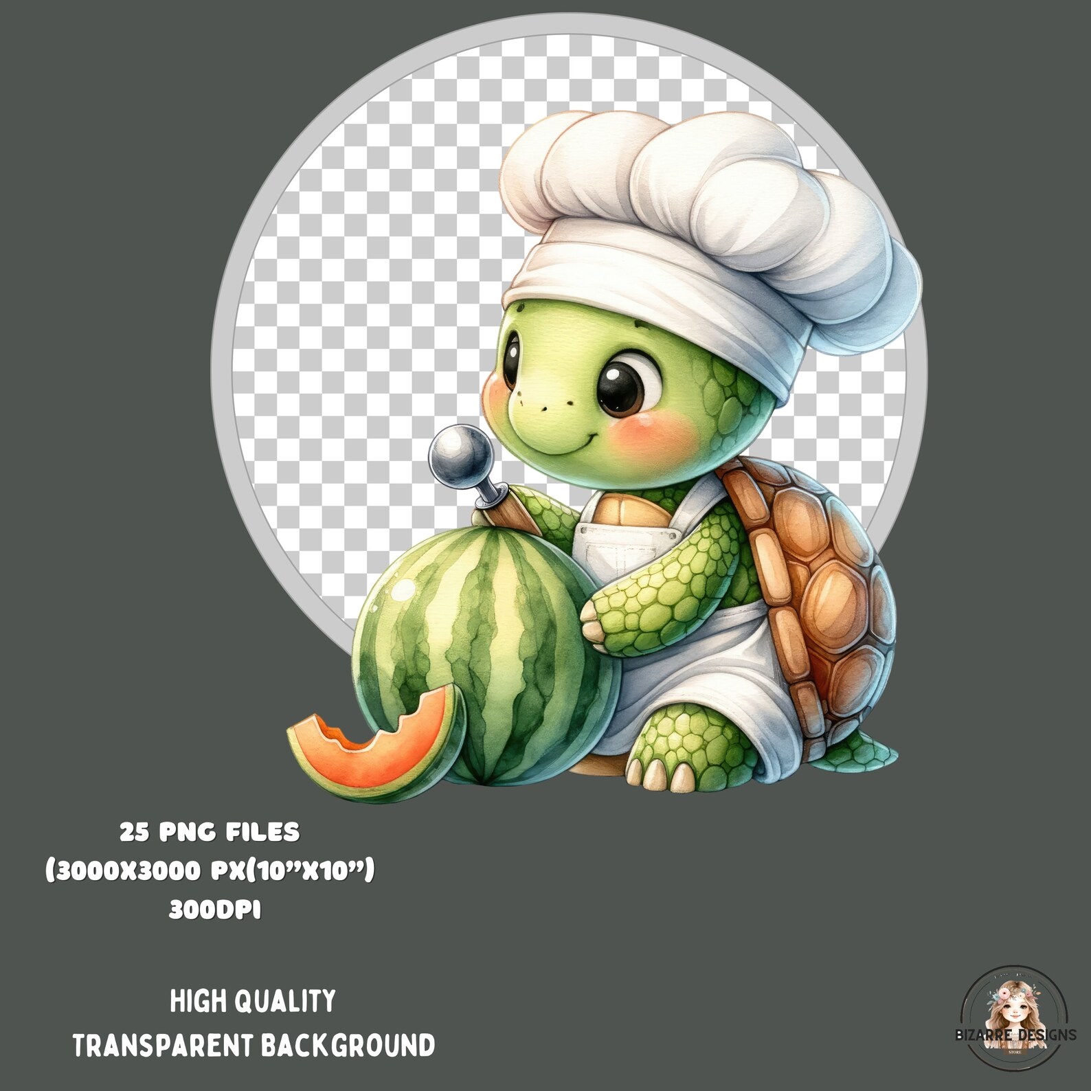 Turtle Chef Clipart, Adorable Turtle Cooking Pngs Collection, for ...