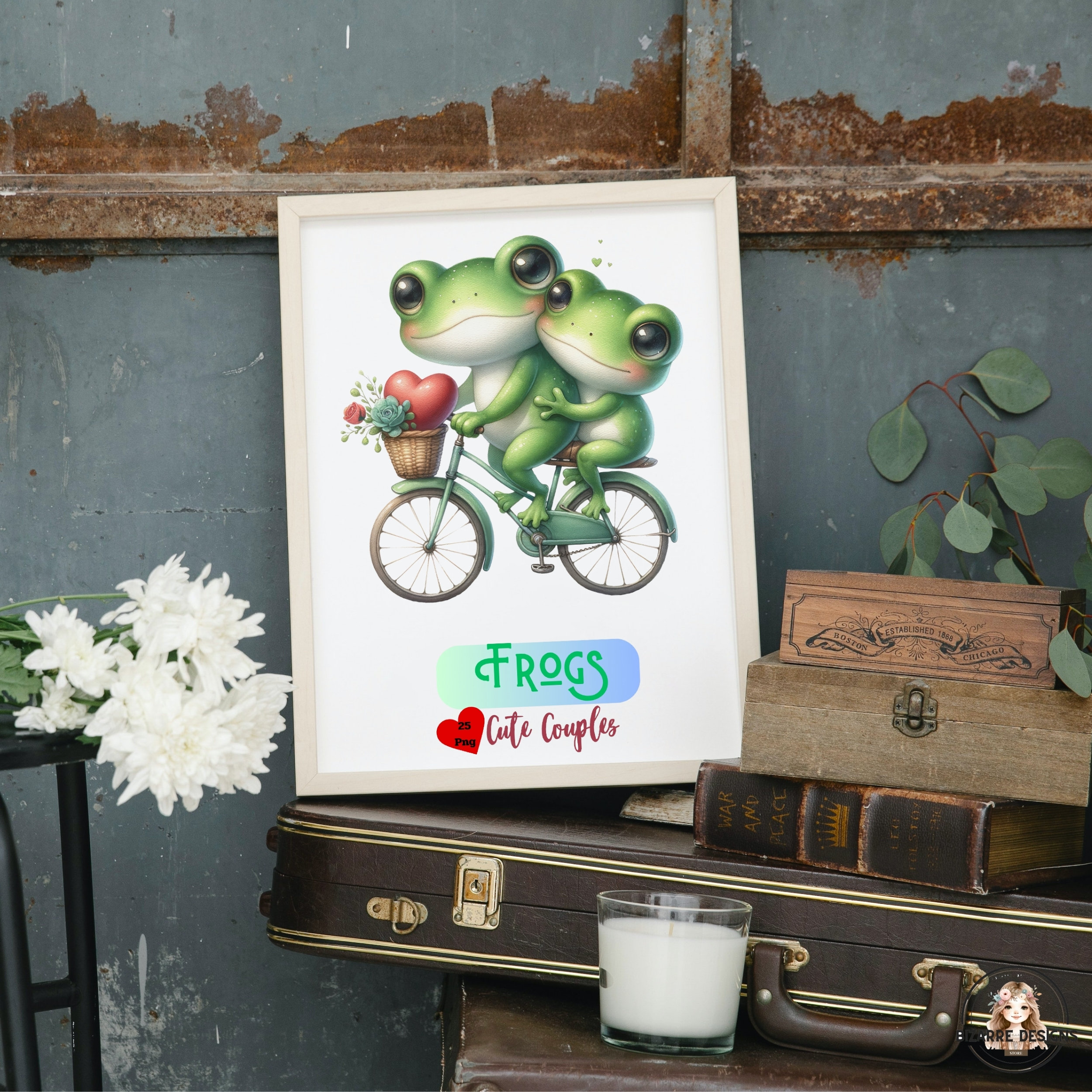 Couple Frog Clipart,watercolor Sublimation Clipart Bundle,cute Frog Png ...