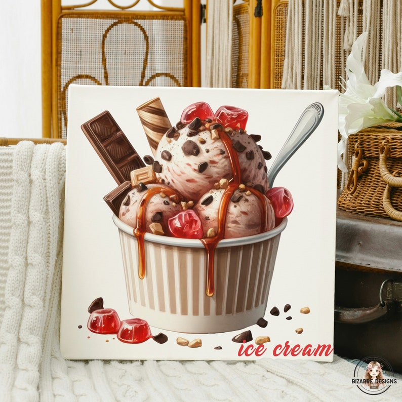 Ice Cream Summer Clipart, Ice Cream Watercolor Clipart, Sweets Clipart ...