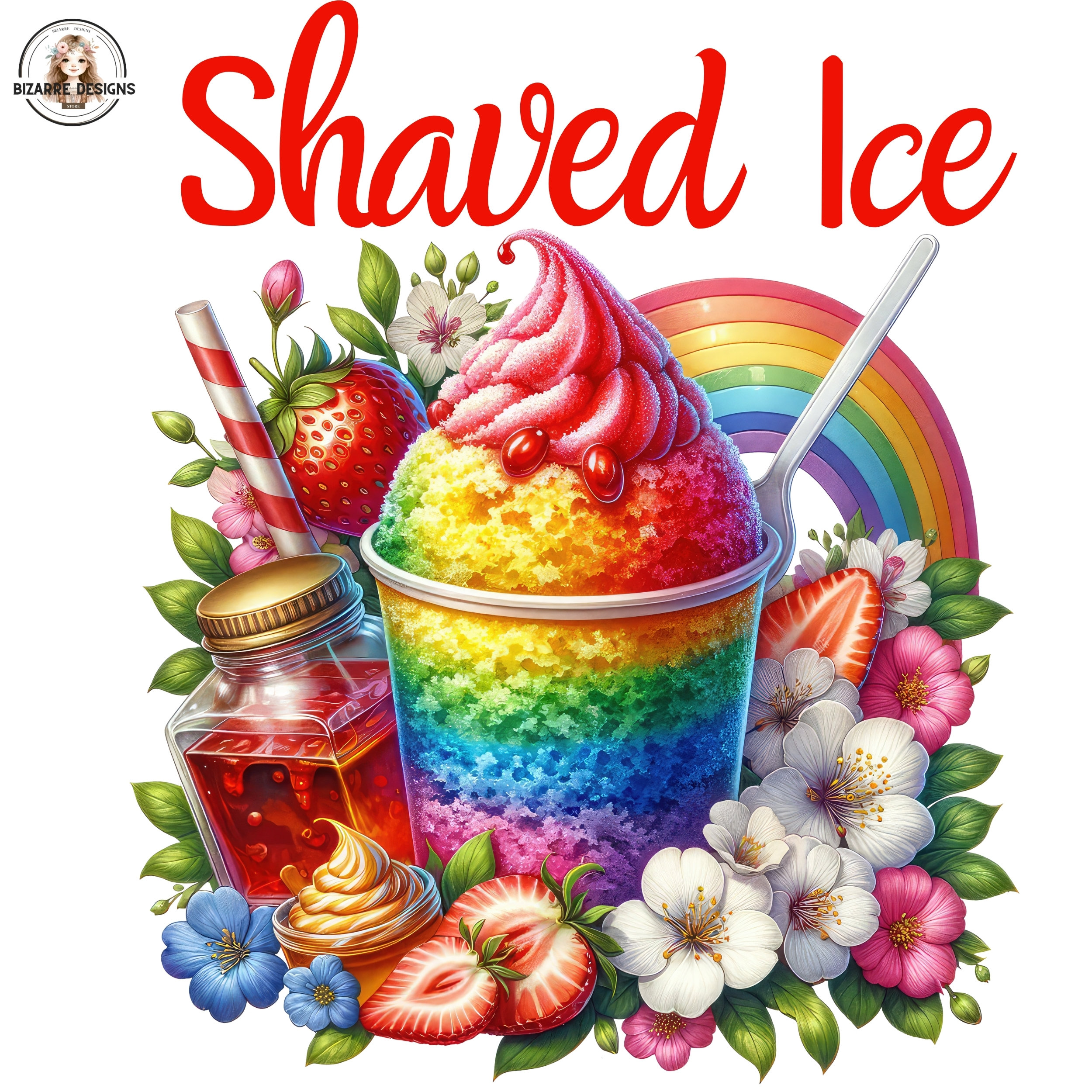Shaved Ice Clipart, Colorful Shaved Ice Clipart Bundle, 20 High-quality ...