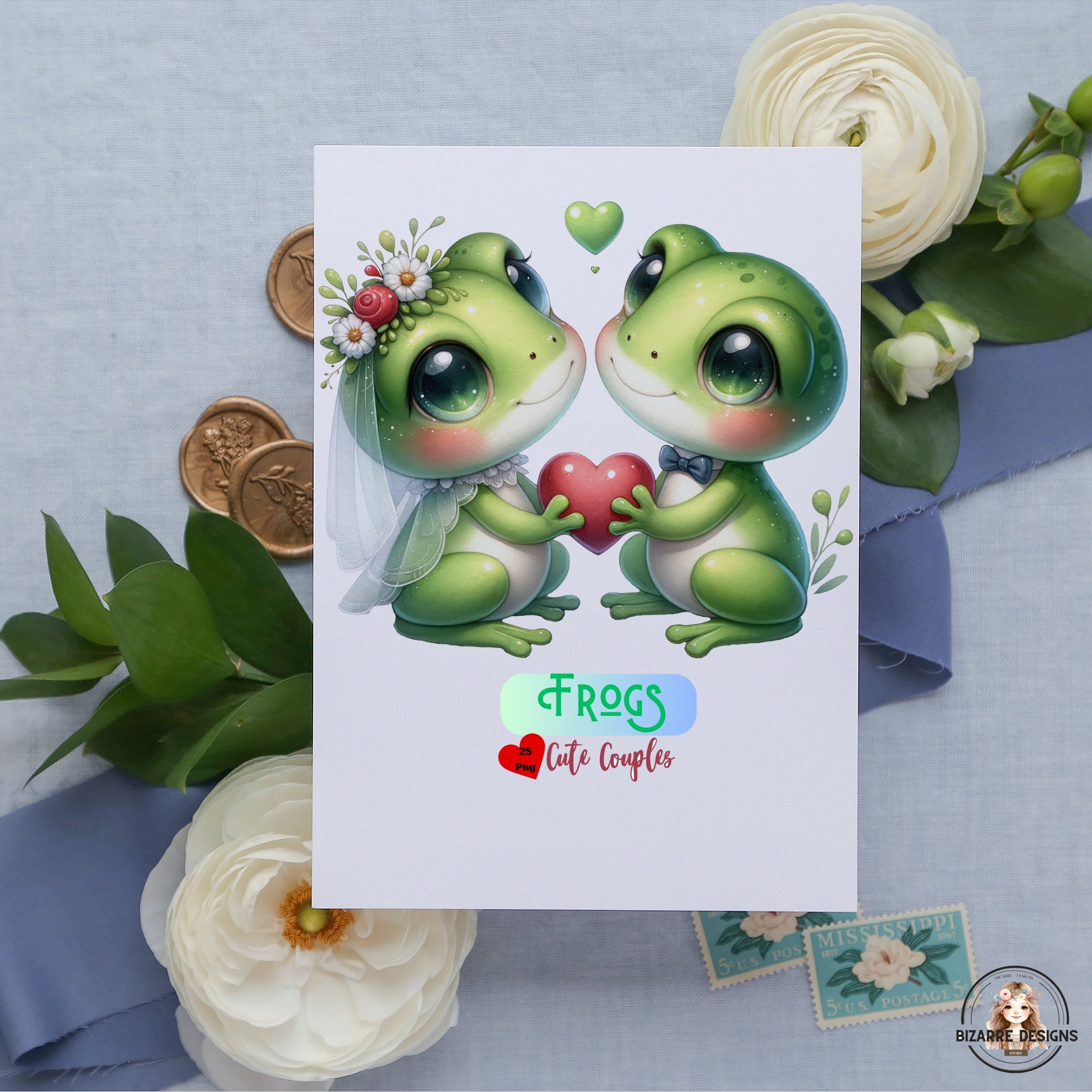 Couple Frog Clipart,watercolor Sublimation Clipart Bundle,cute Frog Png ...